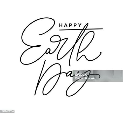 해피 지구의 날 손으로 쓴 레터링 텍스트 인사말 카드와 포스터 템플릿 축하를 위한 타이포그래피 디자인 벡터 일러스트 레이 션 4월에 대한 스톡 벡터 아트 및 기타 이미지