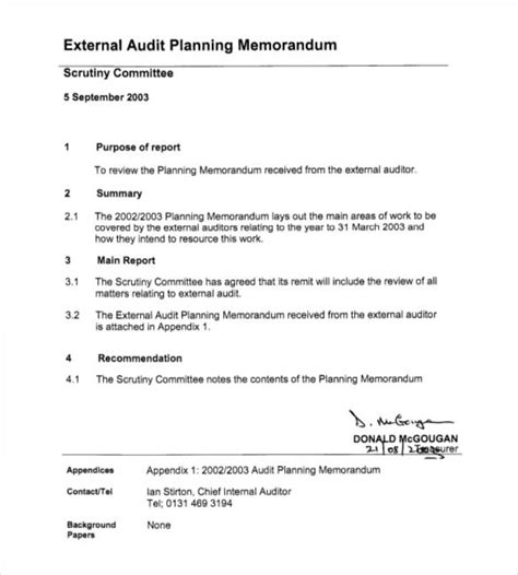 Audit Planning Memorandum Examples Yahoo Image Search Results Memo
