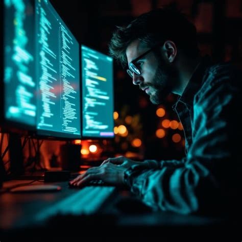 Free Coder In Darkness Photo Programming Coding Developer