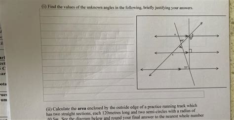 Solved I Find The Values Of The Unknown Angles In The Chegg