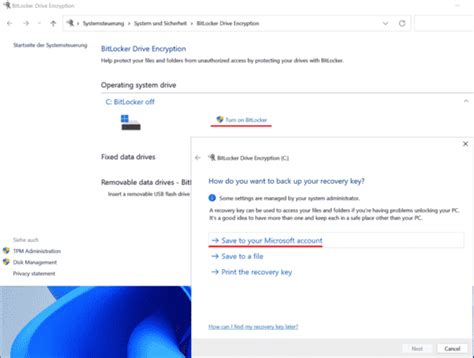 Save And Access The BitLocker Recovery Key In The Microsoft Account