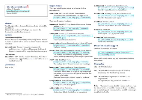 Latex Class Cheat Sheet Download Printable Pdf Templateroller