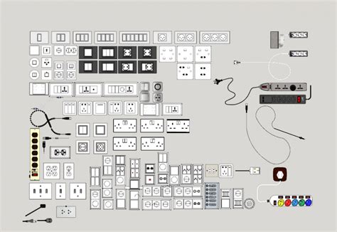 Socket Black And White Collection Sketchup Model Thousands Of Free Autocad Drawings