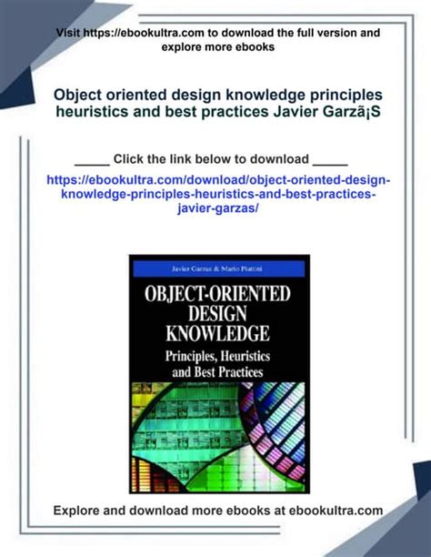Object Oriented Design Knowledge Principles Heuristics And Best