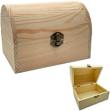 Amazon De Longhao Holz Schatztruhe Naturbelassene Schatzkiste Holz