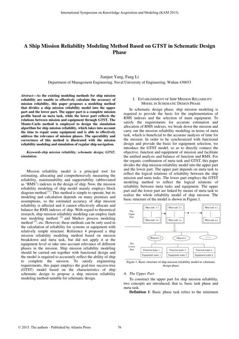 Pdf A Ship Mission Reliability Modeling Method Based On Gtst In Schematic Design Phase