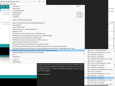 Attiny817 How Do I Enable Pwm On Pc0 And Pc1 Tcd0 Leds And