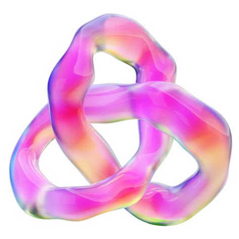 3d Abstract Shape With Iridescent Color Illustration Isolated Geometric Shapes For Decoration