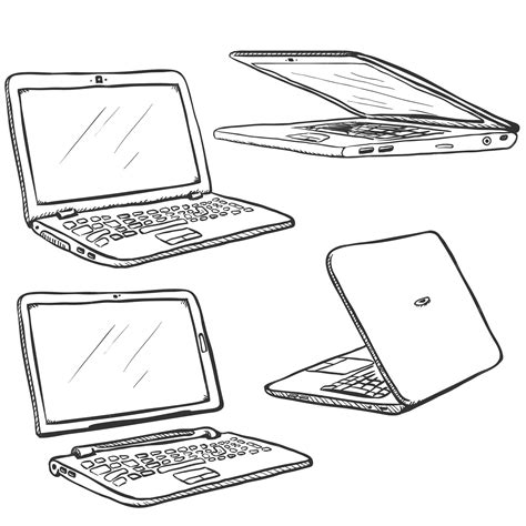 Premium Vector Vector Set Of Sketch Laptops