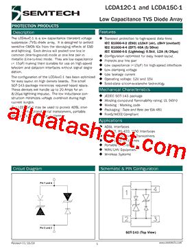 LCDA15C 1 Datasheet PDF Semtech Corporation