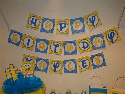 Printable Diy Spongebob Birthday Banner By Zoleesboutique On Etsy 4