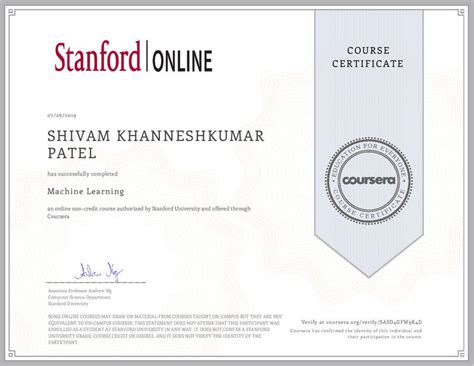 Shivam Patel On Linkedin Machinelearning Artificialintelligence Ai Coursera Learning