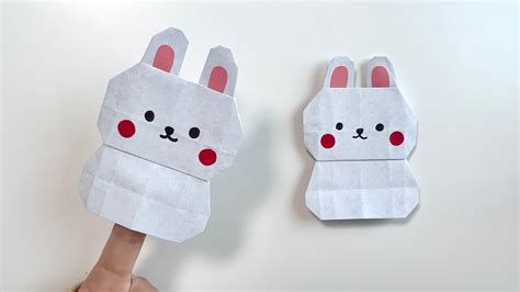 토끼 눈사람 종이접기🐰 귀여운 겨울 손가락인형 색종이접기⛄️ Youtube