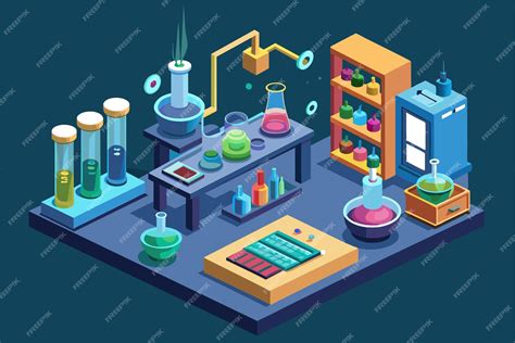 A Vibrant Chemistry Lab Showcases Various Equipment And Colorful