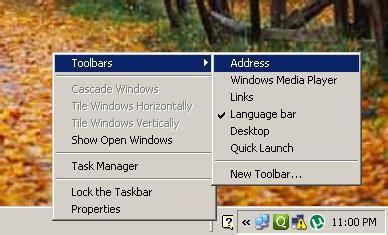 Hacking 007 Add Address Bar To Taskbar