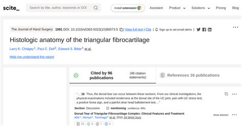 Histologic Anatomy Of The Triangular Fibrocartilage [scite Report]