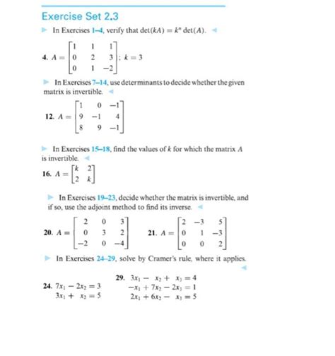 Solved In Exercises Verify That Det KA Kndet A Chegg Com