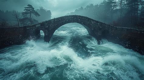 Premium Photo Bridge Over Troubled Waters A Dramatic Image Wallpaper