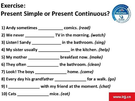 Present Continuous Grammar Exercises