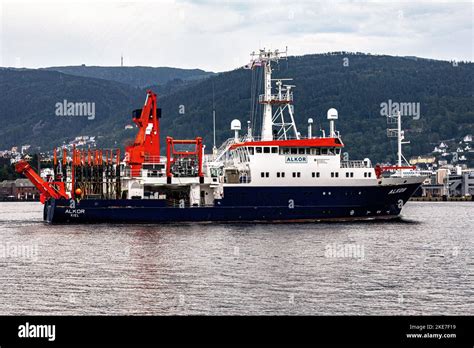 Research And Seismic Vessel Alkor At Byfjorden Arriving In The Port Of