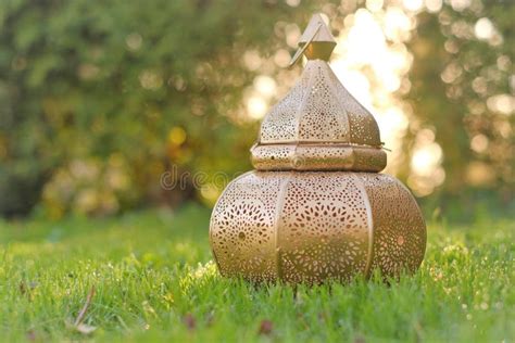 Ramadan Time Muslim Holiday Ramadanlantern Mubarak In The Grass In