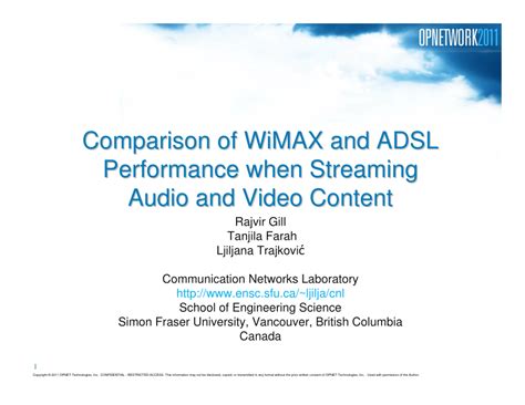 Pdf Comparison Of Comparison Of Wimax Wimax And And Adsl Adsl Performance When Streaming
