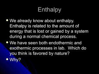 Enthalpy Vs Entropy PPT