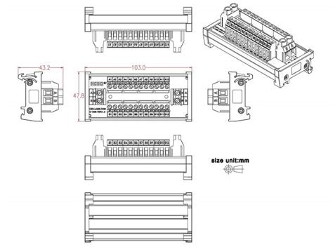 30amp 300v 2x12 Position Terminal Block Distribution Module Din Rail Mount