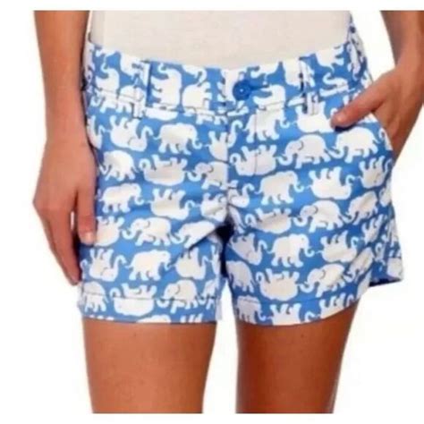 Lilly Pulitzer Shorts Lilly Pulitzer Blue Elephant Print Shorts