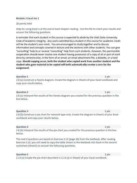 Module 2 Excel Set 1 Pdf Microsoft Excel Worksheet