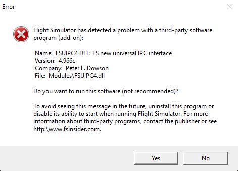 FSUIPC C Crash During FSX SE Startup FSUIPC Support Pete Dowson Modules The SimFlight