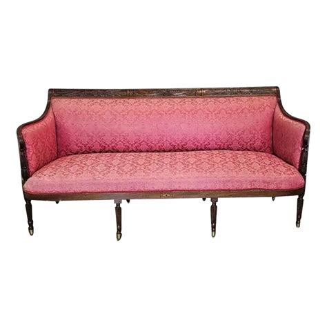Mid 20th Century Potthast Brothers Furniture Federal Sofa Upholstered