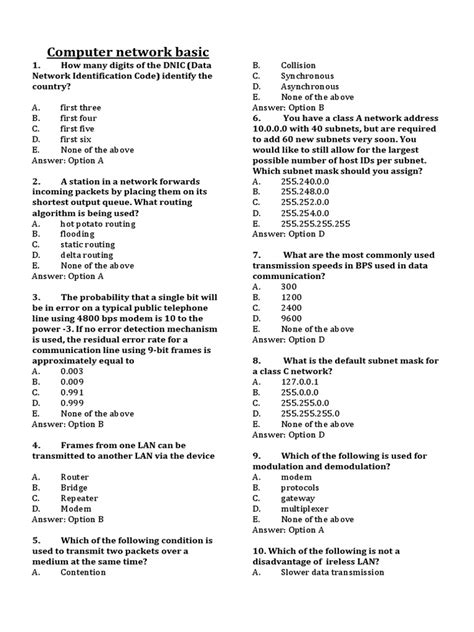 Computer Network Basic Pdf Internet Protocols Communications