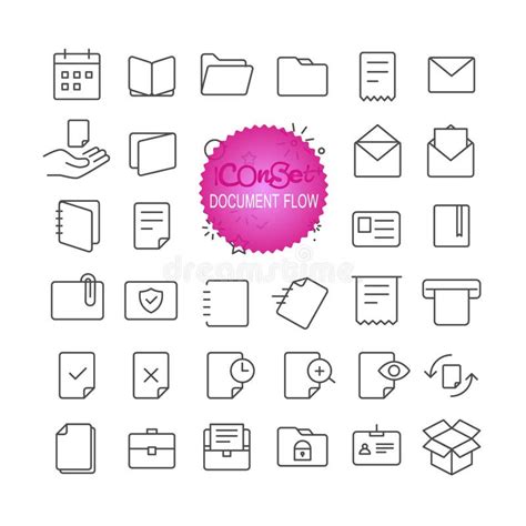 Outline Icon Set Web And Mobile App Thin Line Icons Stock Vector Illustration Of List Fast