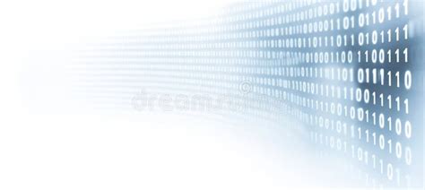 Blue Glowing Binary Code Streams Of Data On White Copyspace Data Transfer Technology Concept