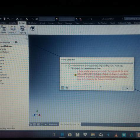 Frame Generator Errors Occured During Inserting Frame Members Autodesk Community