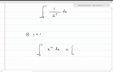 SOLVED Find The Values Of P For Which The Integral Converges And Evaluate The Integral For