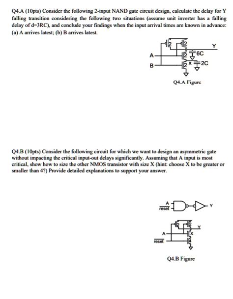 Q4a 10pts Consider The Following 2 Input Nand Gate Circuit Design