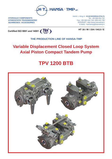 Pdf Variable Displacement Closed Loop System Axial Piston Dokumentips