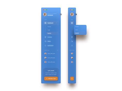 Sidebar Navigation Menu For Dashboard Behance