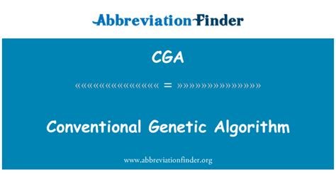 Cga 代表 传统的遗传算法 Conventional Genetic Algorithm