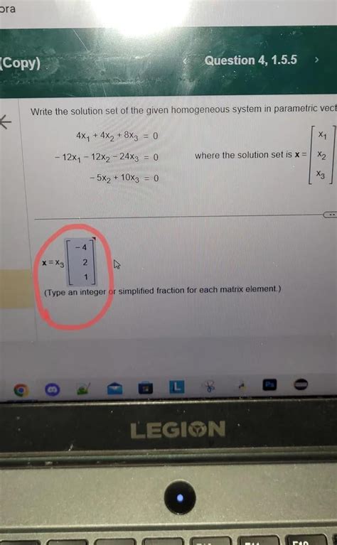 [college elementary linear algebra parametric vector form] i tried