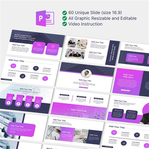 Purple Theme Powerpoint Template Ppt Minimalist Presentation Slide