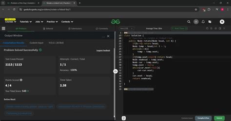 Day 42 Of The 100daysofcode Challenge Rotate A Linked List Nihal