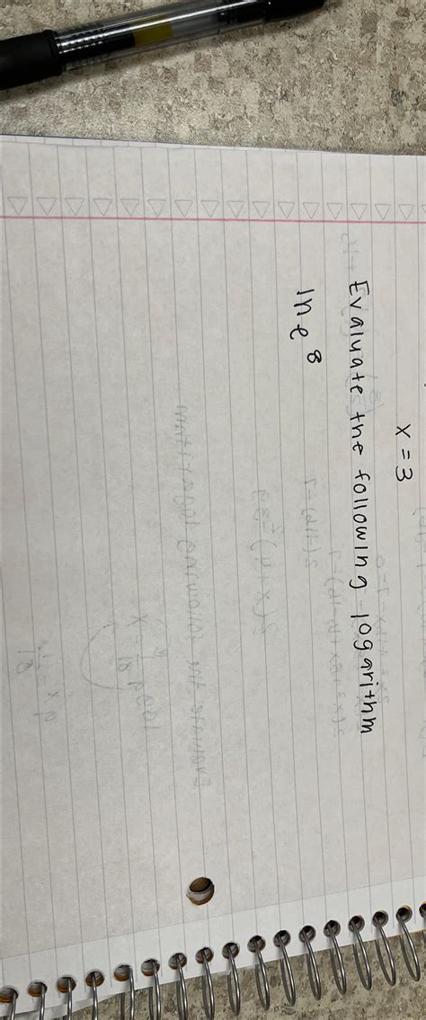 Solved X Evaluate The Following Logarithmlne Chegg