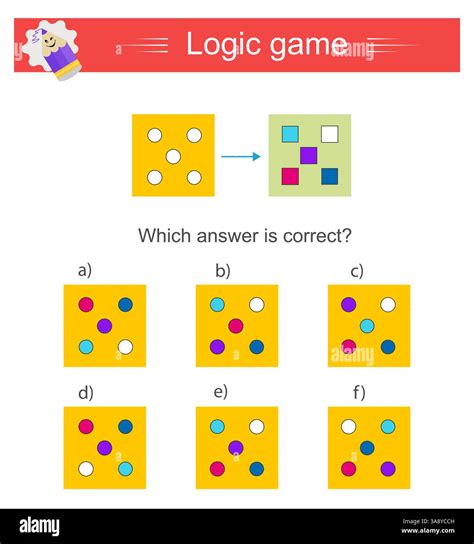 Logic Game Which Top View Is Correct Iq Training Test Printable Worksheet Vector