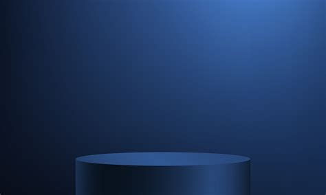 진한 파란색 스튜디오 방 배경입니다 연단이 있는 블루 컬러 배경 벡터 3d 벡터 일러스트 레이 션 0명에 대한 스톡 벡터 아트 및 기타 이미지 Istock