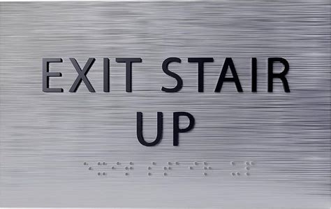 ADA CENTRAL SIGNS 6 X4 Exit Stair Up Sign ADA Compliant Tactile Graphics Grade 2 Braille