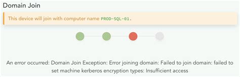 failed to join domain failed to set machine kerberos encryption types