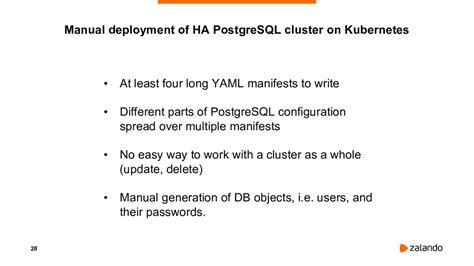 Postgresql High Availability On Kubernetes With Patroni Speaker Deck